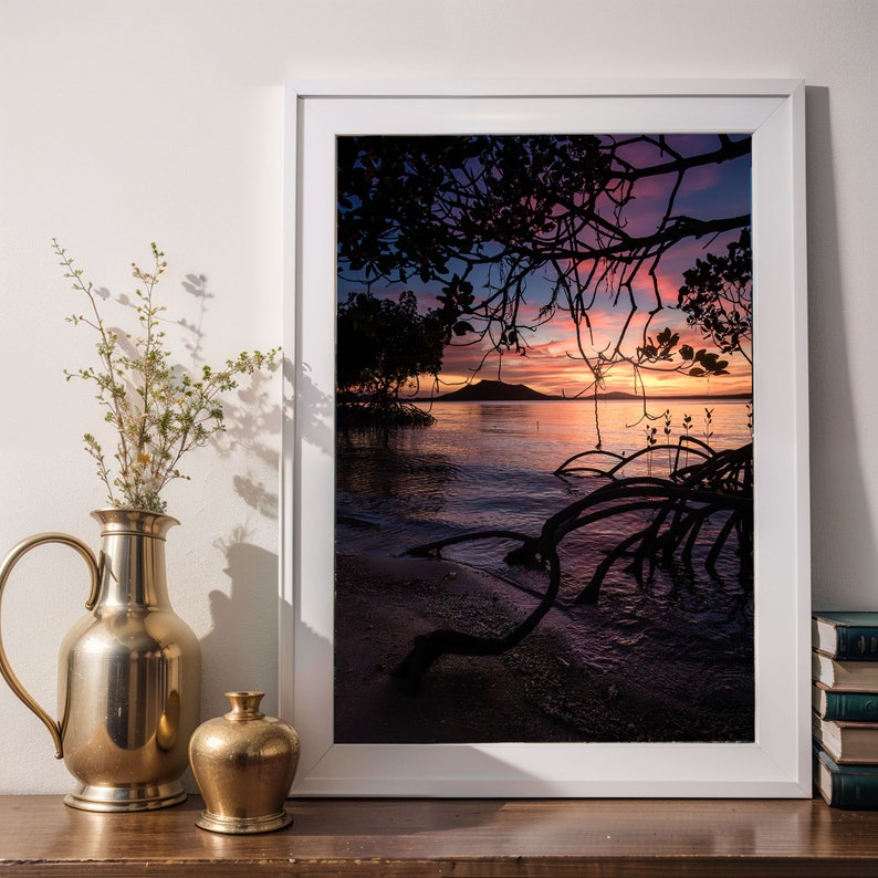 Tropical Mangrove Sunset Photo, Purple Sky Landscape Art (digital Print ...