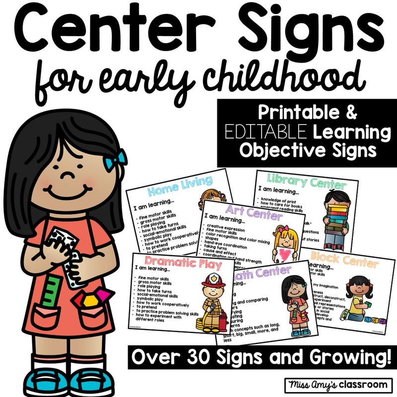 Prek School Center Signs - Etsy