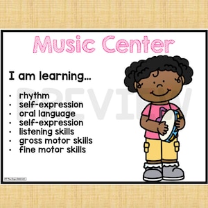 Editable Center Signs With Learning Objectives and Images | Preschool ...