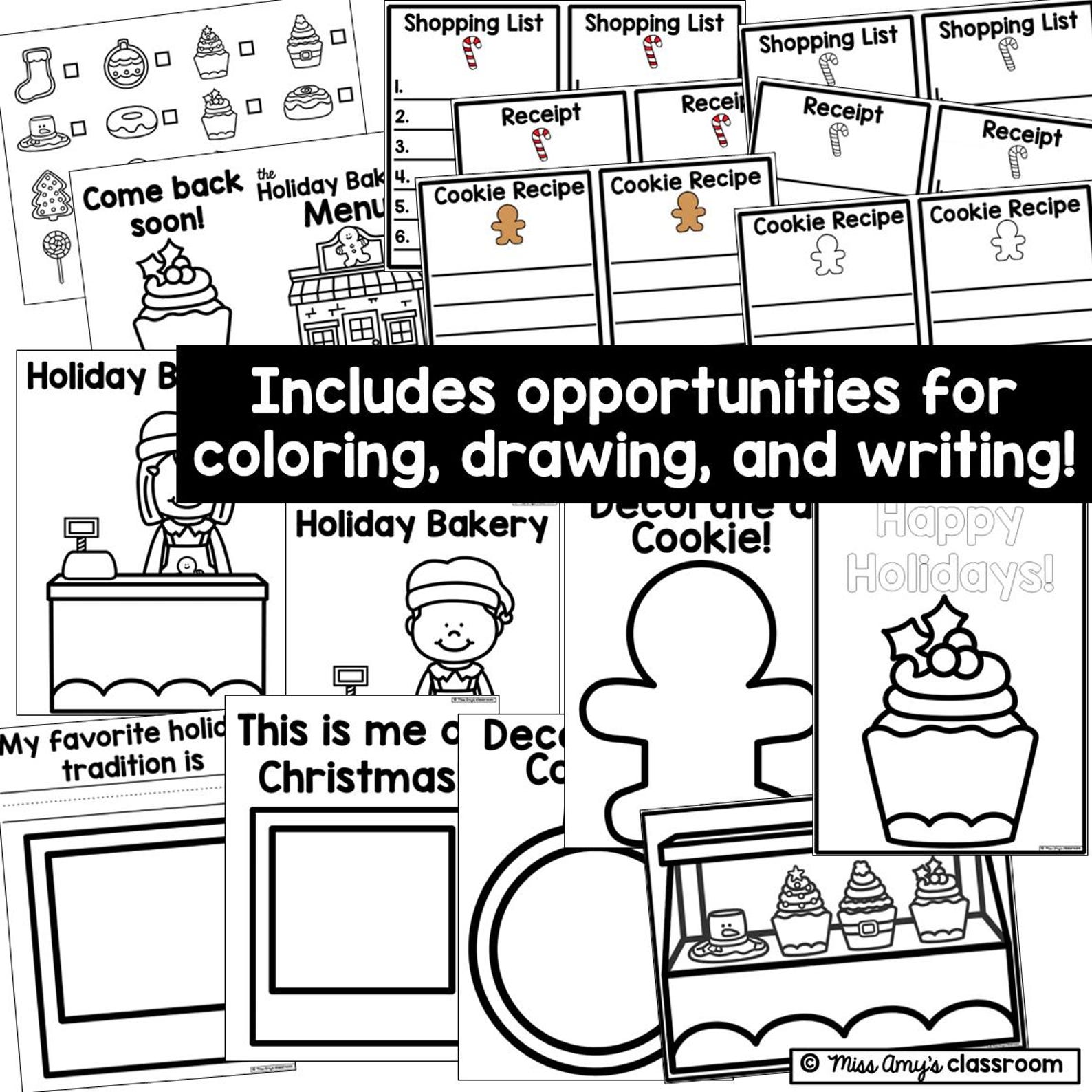 Christmas Bakery Dramatic Play Printables: Holiday Pretend Play Center ...