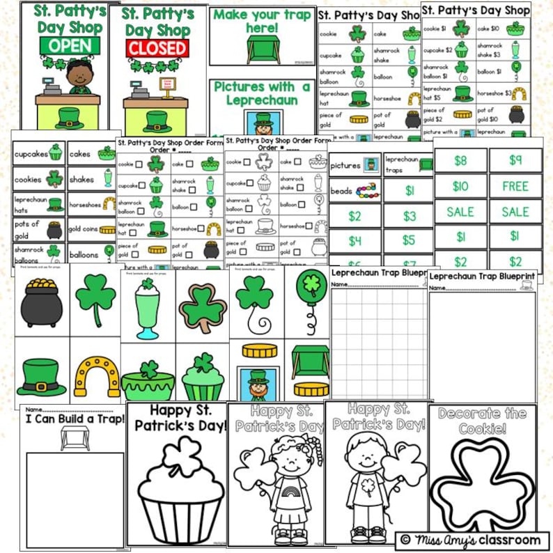 Preschool Pretend Play Printables: Sweet Treats Bakery & St. Patrick's ...