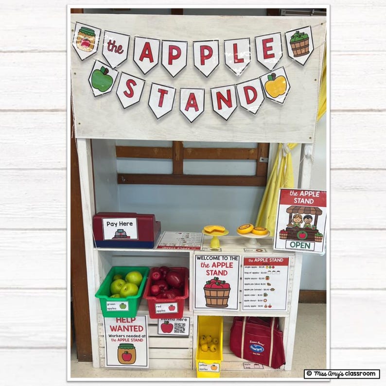 Apple Stand Dramatic Play Printables: Fall Preschool Activity (PDF ...