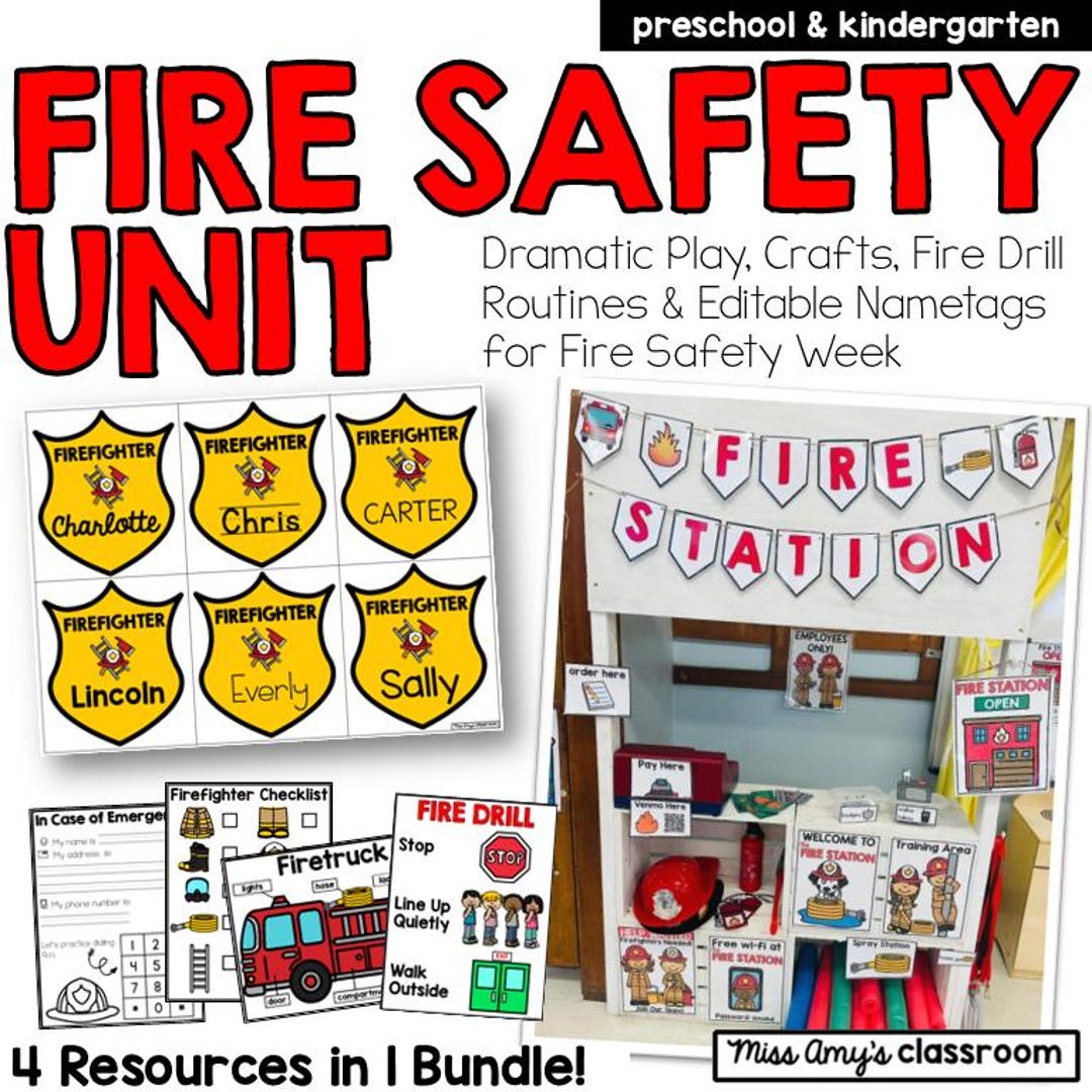Fire Safety Week Activities: Crafts, Dramatic Play, Editable Badges ...