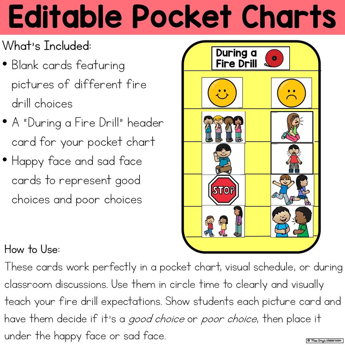 Fire Drill Routine Visuals & Activities - Preschool, Kindergarten Fire ...