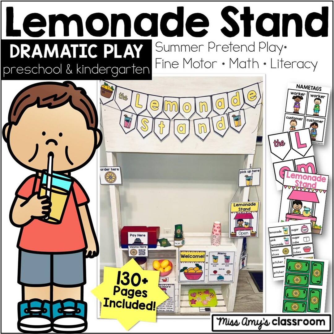 Lemonade Stand Dramatic Play Printables: Summer Pretend Play Center ...