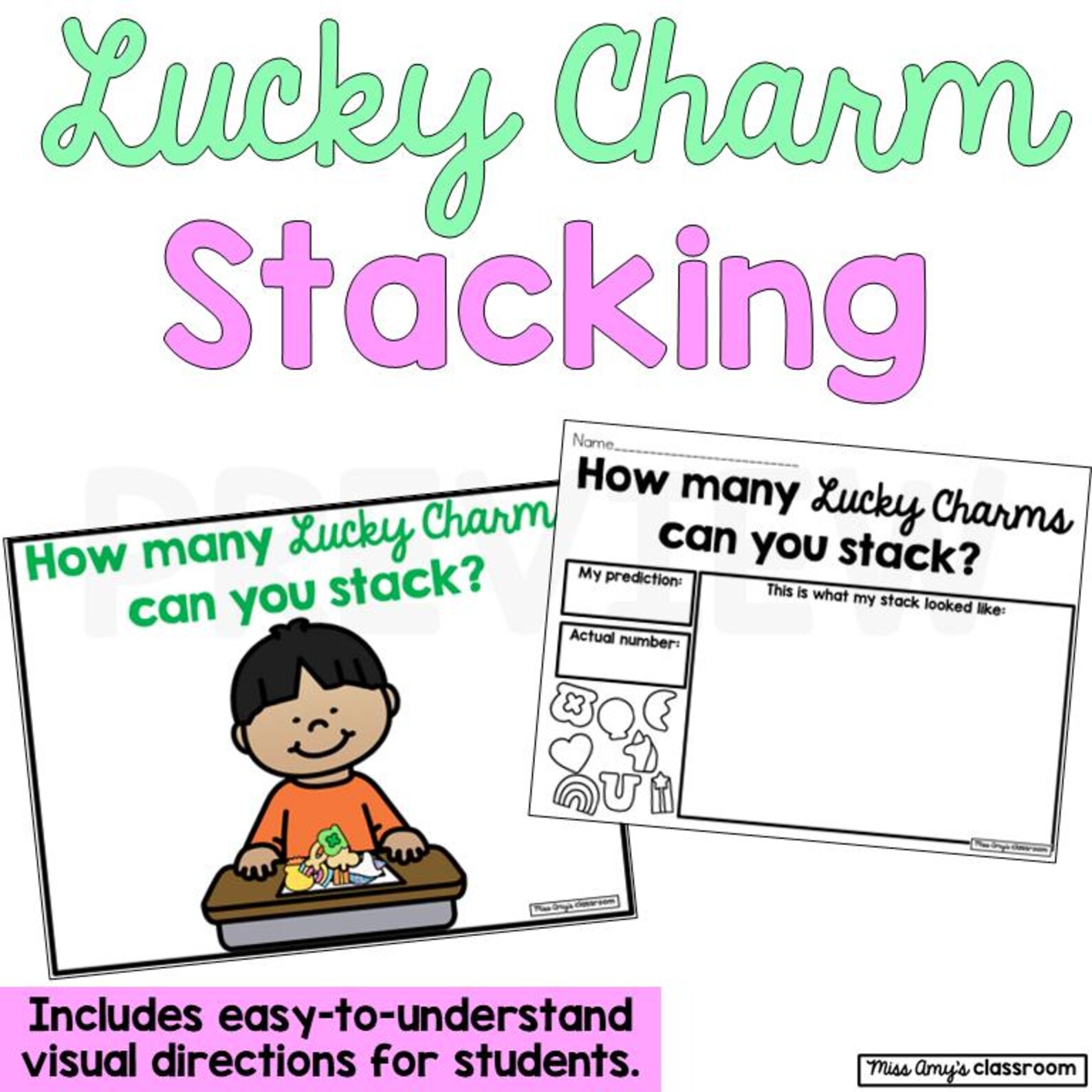 Lucky Charms STEM Activity Pack: Printables for Preschool/kindergarten ...