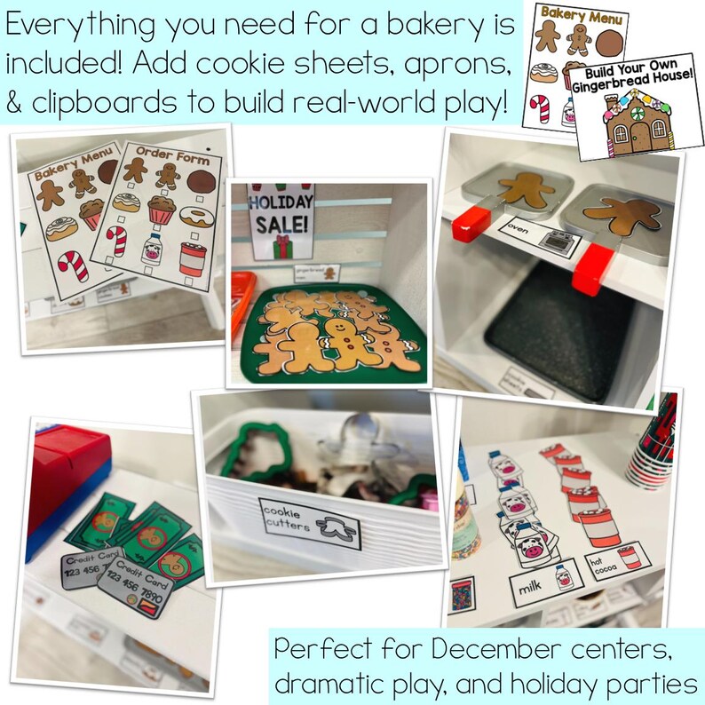 Gingerbread Bakery Dramatic Play Center - Christmas Pretend Play ...