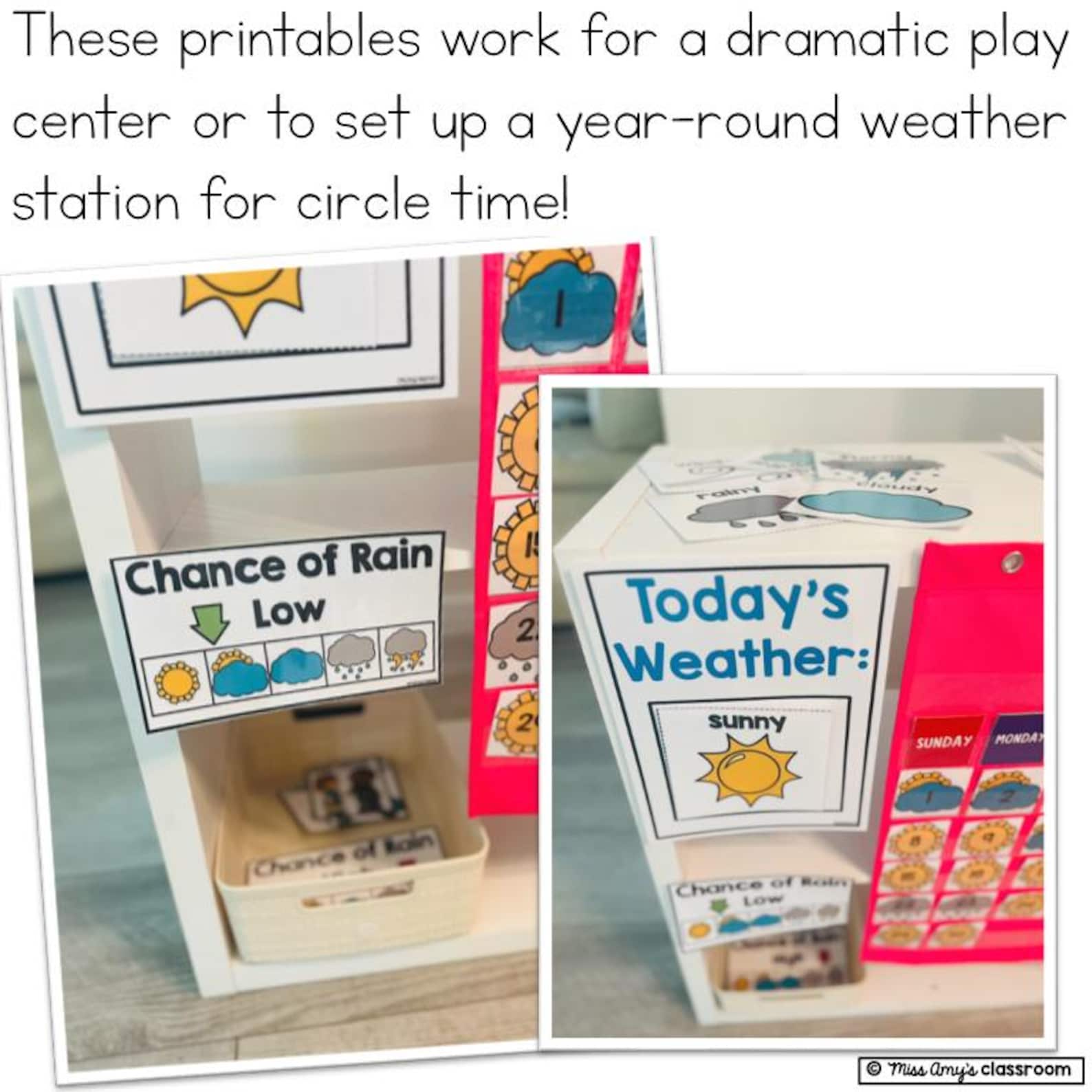 Weather Station Dramatic Play Center - Weather Chart, Calendars ...