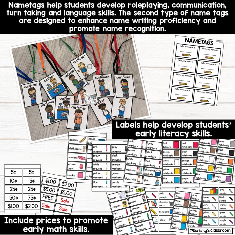 School Store Dramatic Play Printables- Back to School Pretend Play ...
