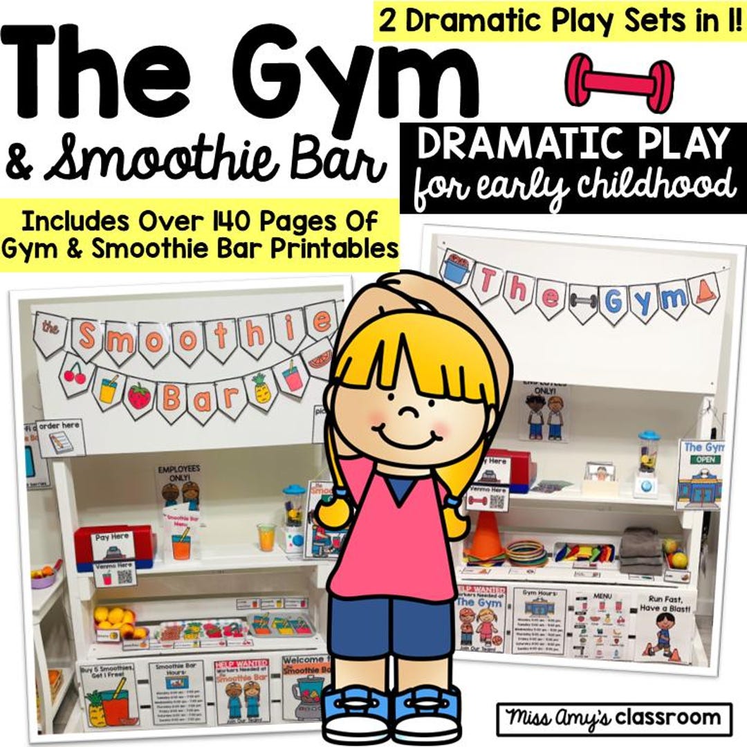 The Gym and Smoothie Bar Dramatic Play Printables | Preschool Health ...