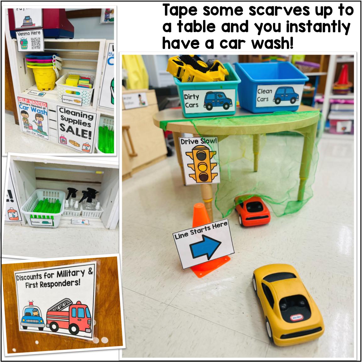 Car Wash Dramatic Play Printables – Preschool Learning Activity Pack ...