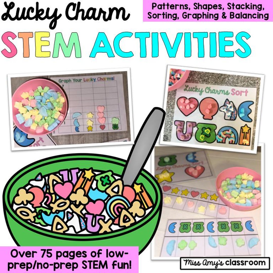 Lucky Charms STEM Activity Pack: Printables for Preschool/kindergarten ...