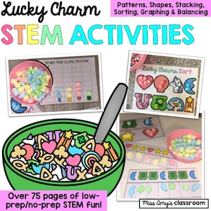 Lucky Charms STEM Activity Pack: Printables for Preschool/kindergarten ...
