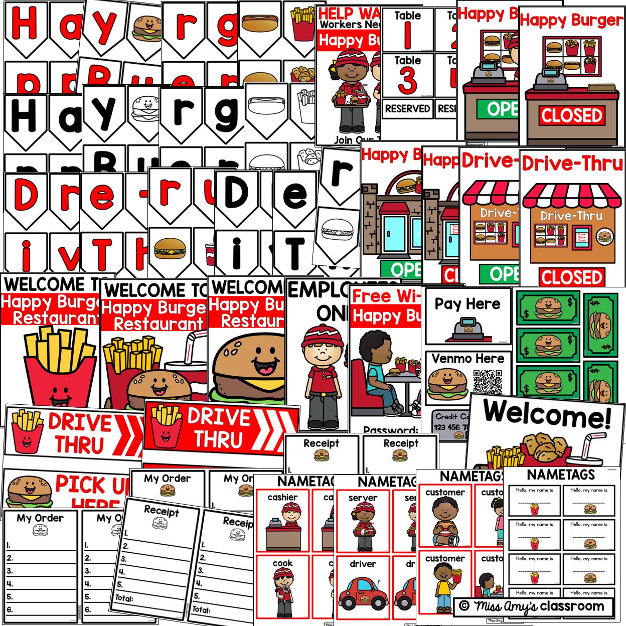 Printable Fast Food Restaurant: Pretend Play Drive-thru (PDF Download ...