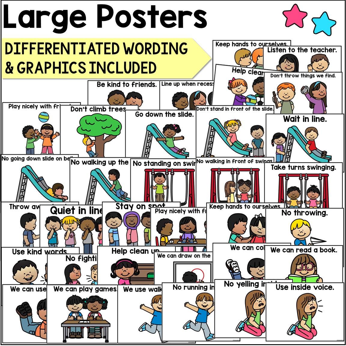 Recess Rules Posters: Classroom Management Printables (google Slides ...