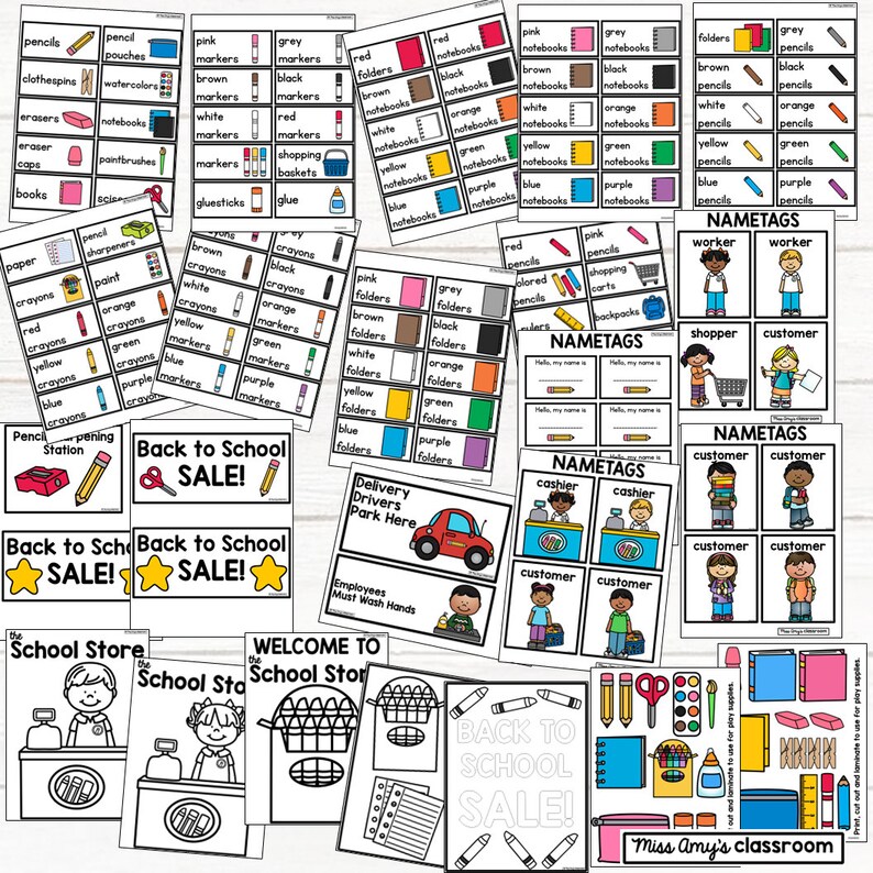 School Store Dramatic Play Printables- Back to School Pretend Play ...