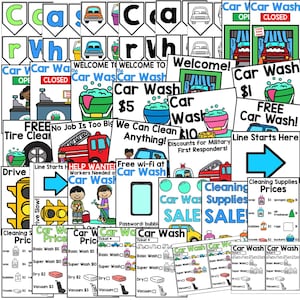 Car Wash Dramatic Play Printables: Pretend Play Props (90+ Pages) - Etsy