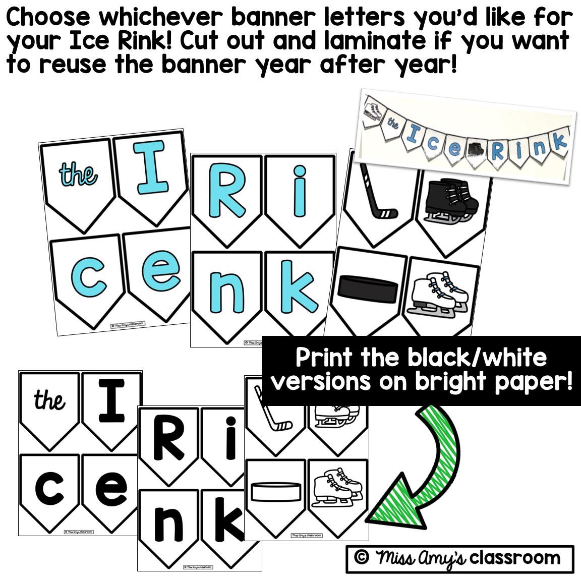 Ice Skating Rink Dramatic Play Printables: Winter Preschool Center (PDF ...