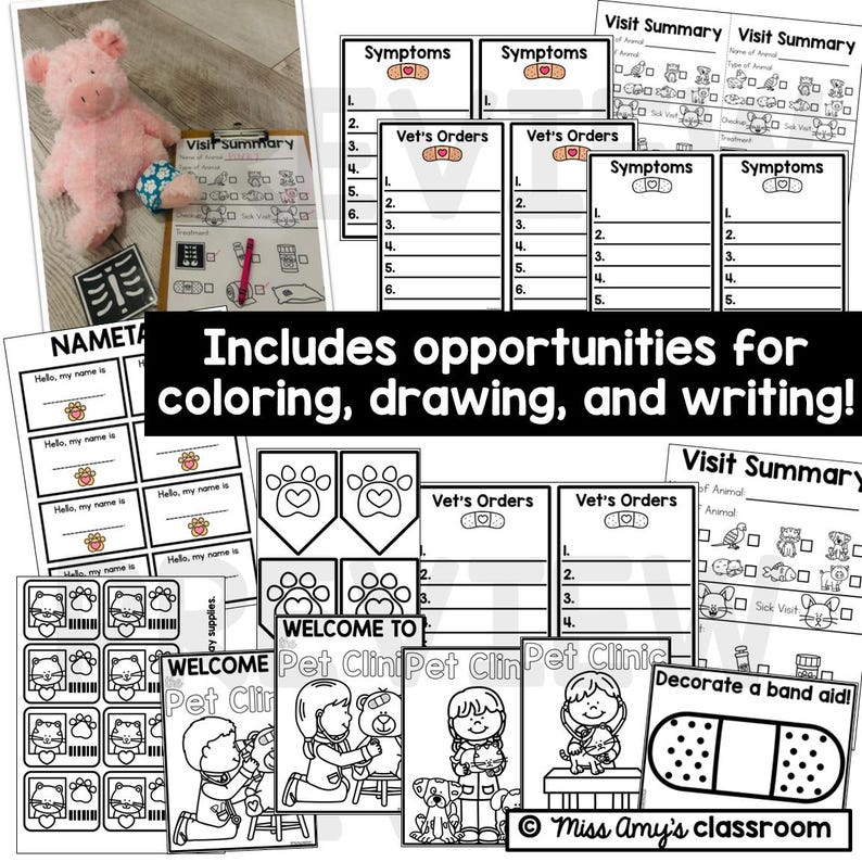 Dramatic Play Vet Printables - Pretend Play Pet Clinic for Preschool ...