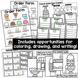 Dramatic Play Ice Cream Shop - Summer Pretend Play Printables for Ice ...