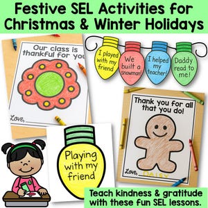 November & December SEL Bundle - Preschool Kindness and Gratitude ...