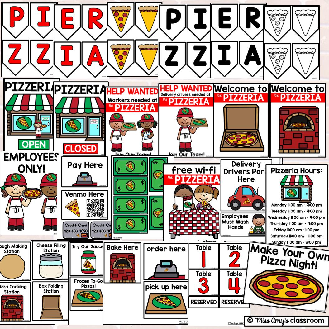 Preschool Pizza Dramatic Play: Printable Signs, Menus & Props for ...