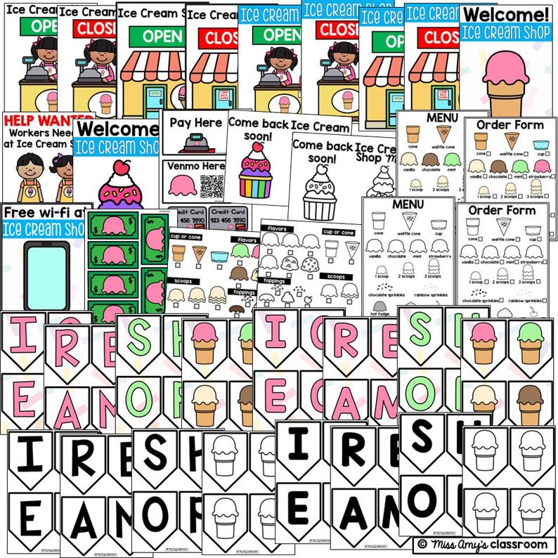 Ice Cream Shop Dramatic Play Printables: Summer Pretend Play (PDF) - Etsy