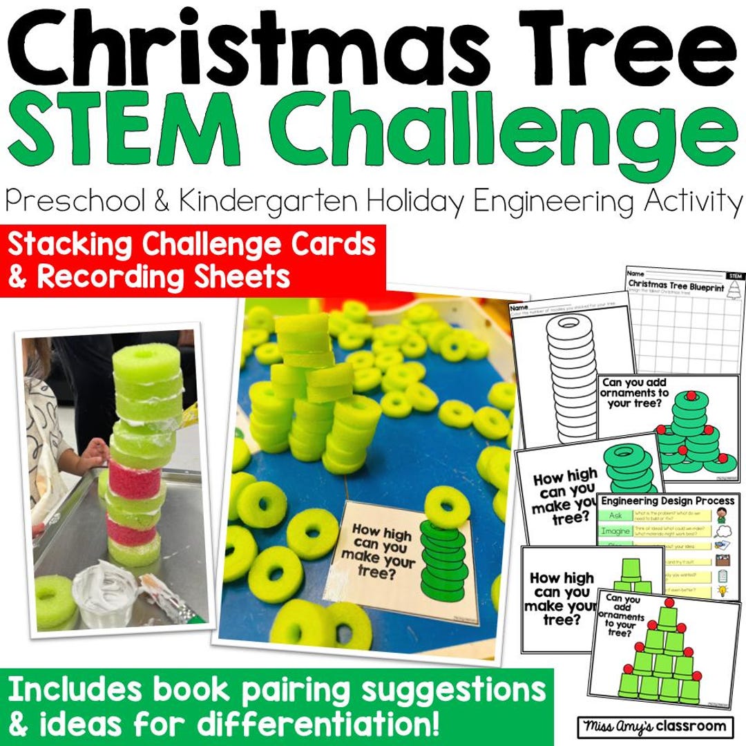 Christmas Tree STEM Challenge – Holiday Engineering Activity - Etsy