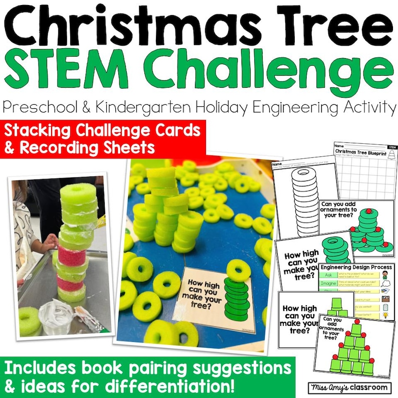 Christmas Tree STEM Challenge – Holiday Engineering Activity - Etsy