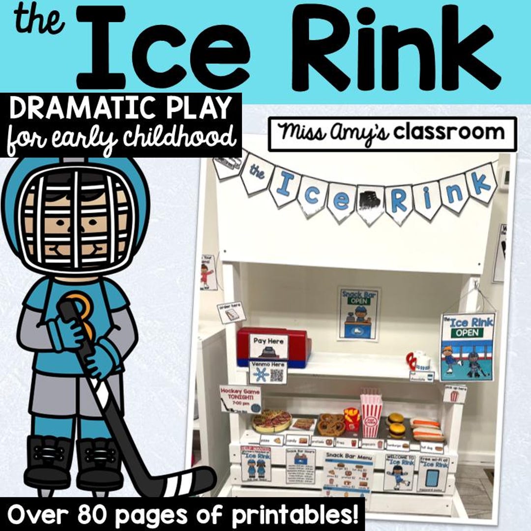Ice Skating Rink Dramatic Play Printables: Winter Preschool Center (PDF ...