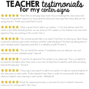 Editable Center Signs With Learning Objectives and Images | Preschool ...