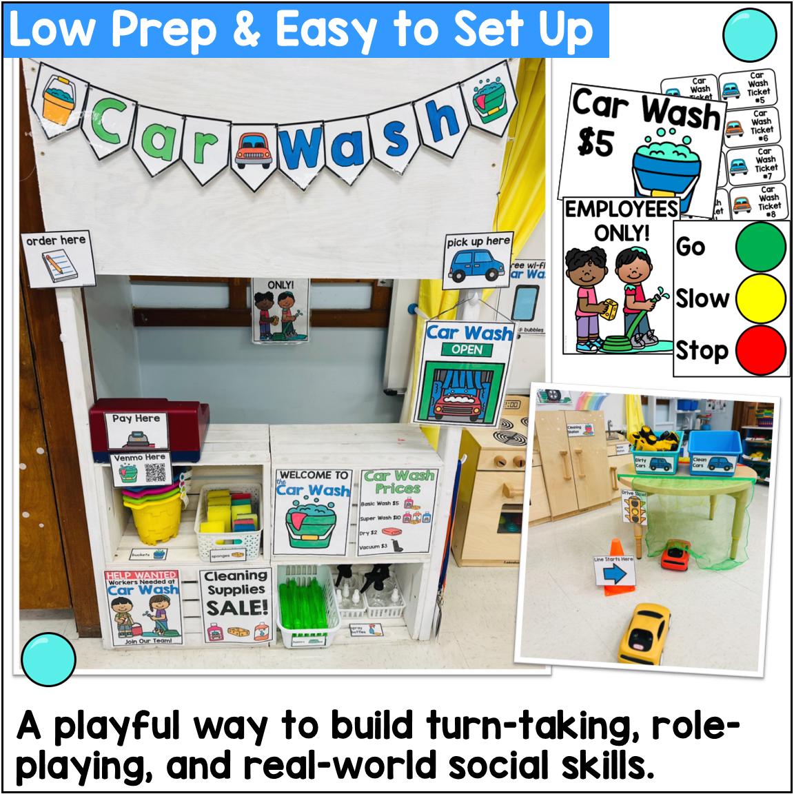 Car Wash Dramatic Play Printables – Preschool Learning Activity Pack ...