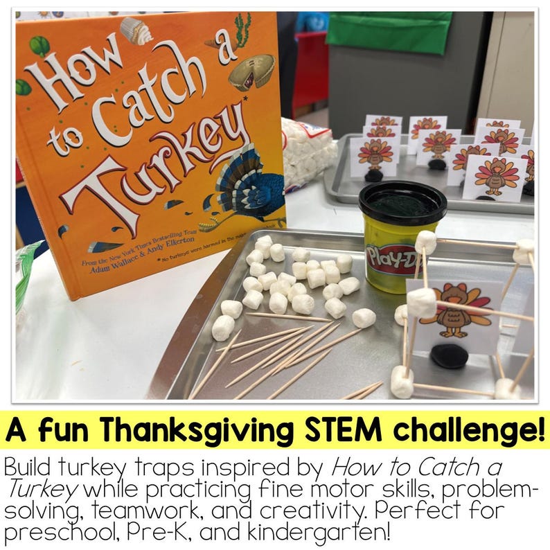 How to Catch a Turkey STEM Activity: Preschool Thanksgiving - Etsy
