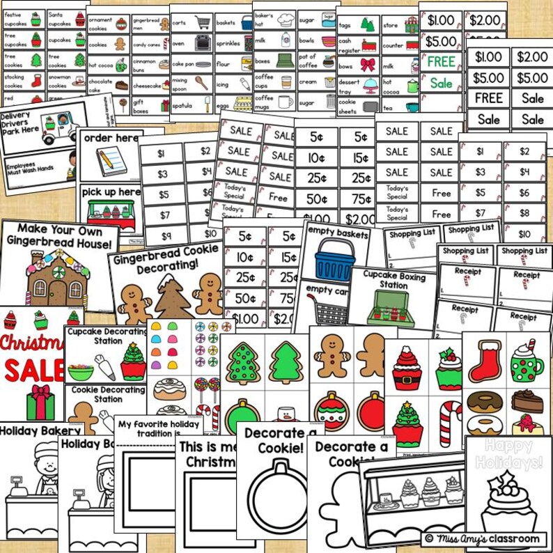Christmas Dramatic Play Printables - Holiday Bakery - Preschool Winter ...
