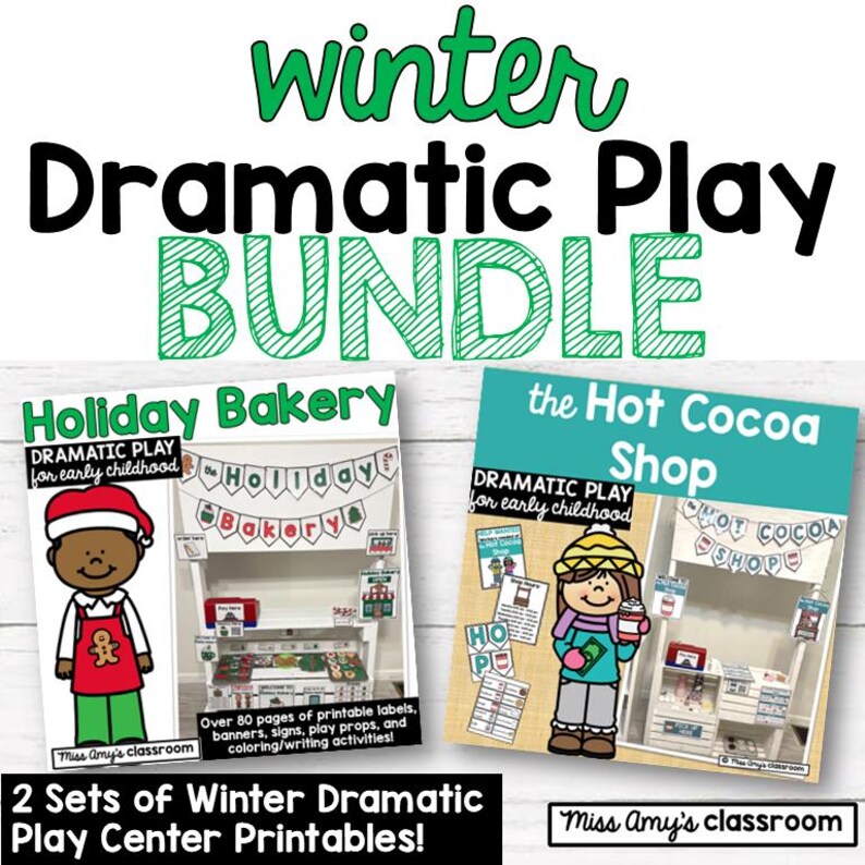 Preschool Winter Dramatic Play Printables Bundle-hot Cocoa Stand ...