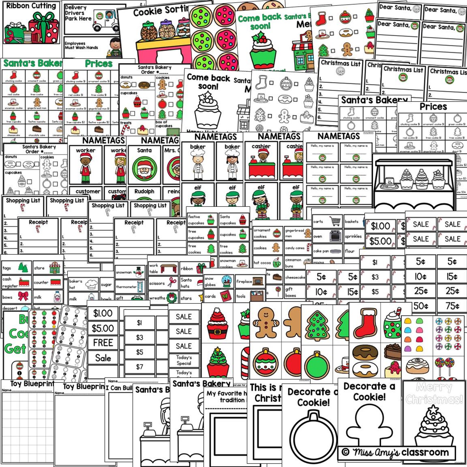 Santa's Workshop Dramatic Play Printables for Preschoolers- Christmas ...