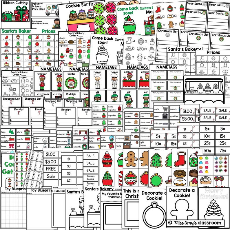 Santa's Workshop Dramatic Play Printables for Preschoolers- Christmas ...