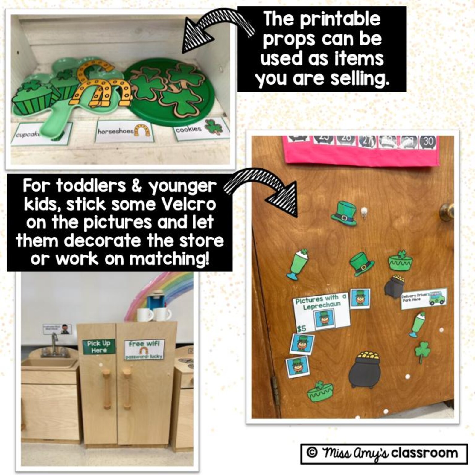 St. Patrick's Day Dramatic Play Shop: Preschool March Pretend Play (PDF ...