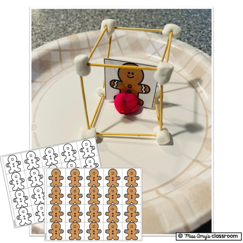 Gingerbread Man STEM Activity: Christmas Preschool & Kindergarten ...