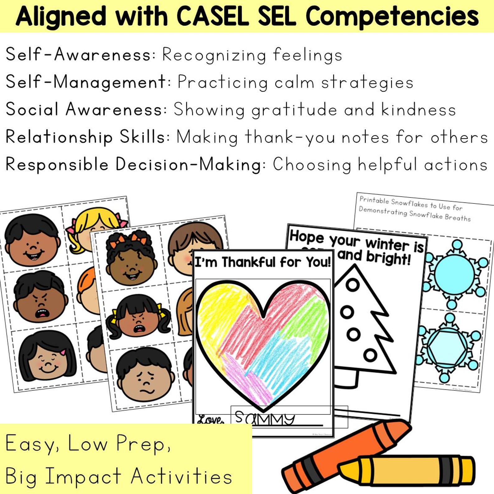 November & December SEL Bundle - Preschool Kindness and Gratitude ...