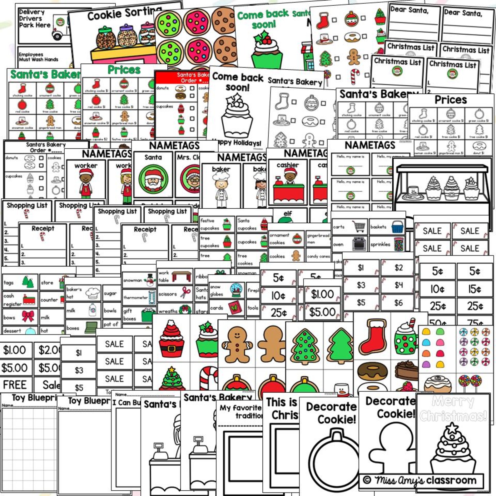 Santa's Workshop Dramatic Play Printables for Preschoolers- Christmas ...