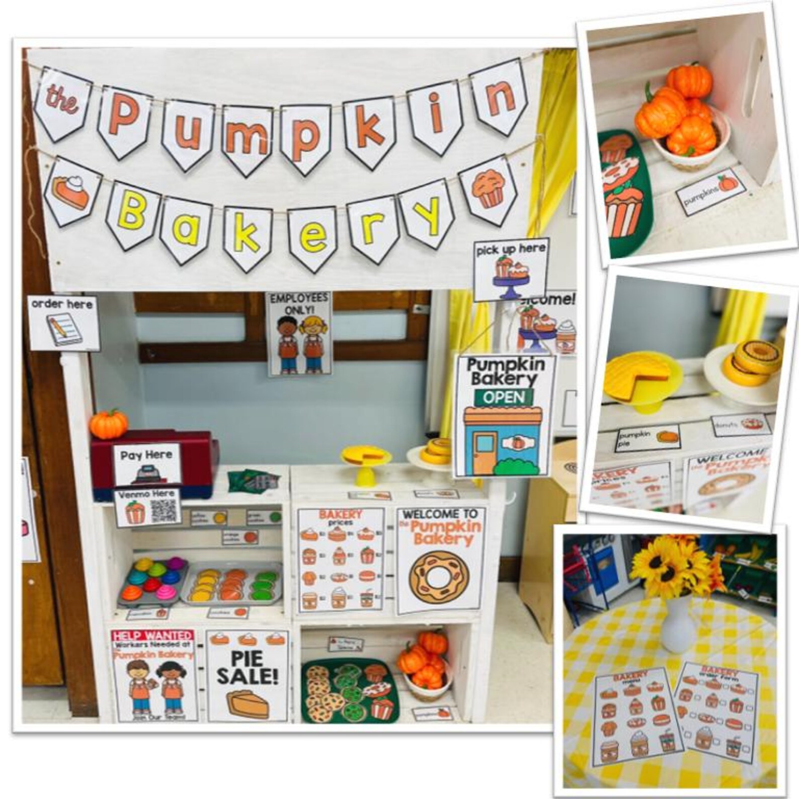 Thanksgiving Pumpkin Pie Shop Dramatic Play - Fall Bakery Center ...