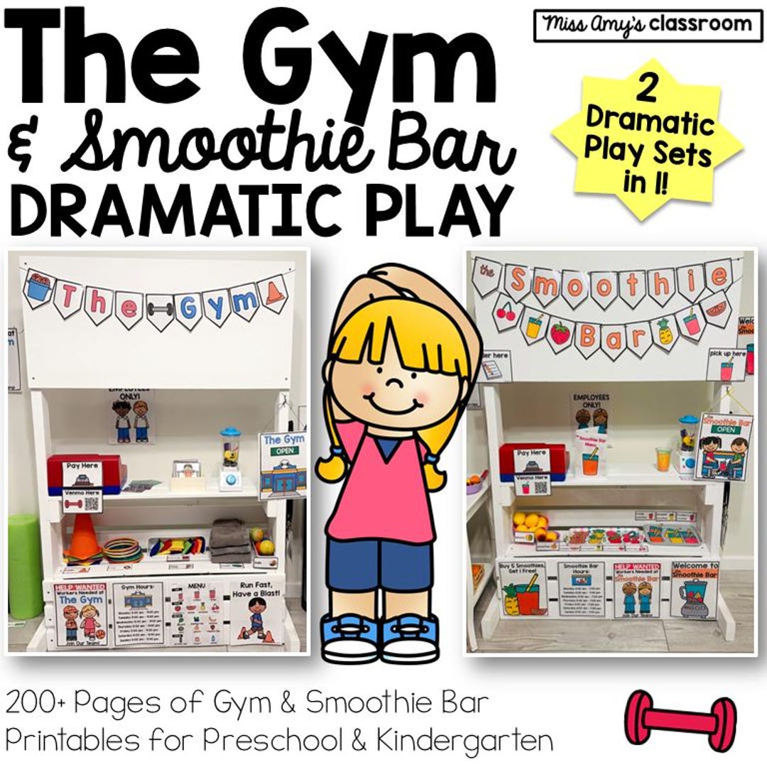 Gym & Smoothie Bar Dramatic Play Printables: Preschool Fitness (digital ...