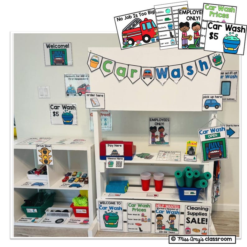 Car Wash Dramatic Play Printables: Pretend Play Props (90+ Pages) - Etsy
