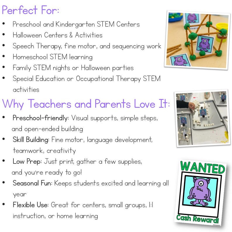 How to Catch a Monster STEM Activity for Preschool & Kindergarten ...