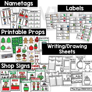 Christmas Bakery Dramatic Play Printables: Holiday Pretend Play Center ...