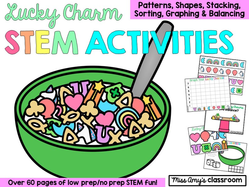 Lucky Charms STEM Activity Pack: Printables for Preschool/kindergarten ...