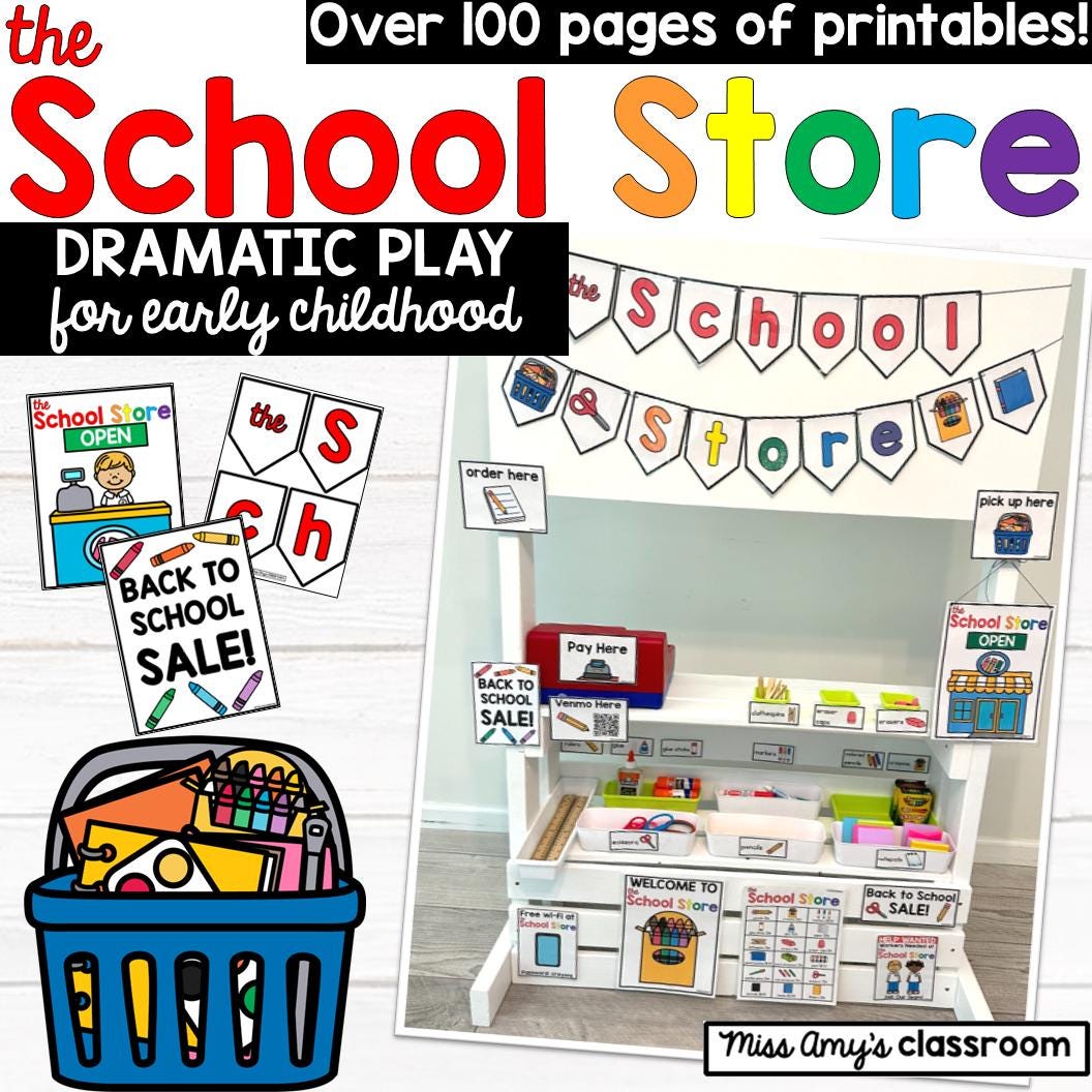 School Store Dramatic Play Printables – Back to School Pretend (PDF) - Etsy