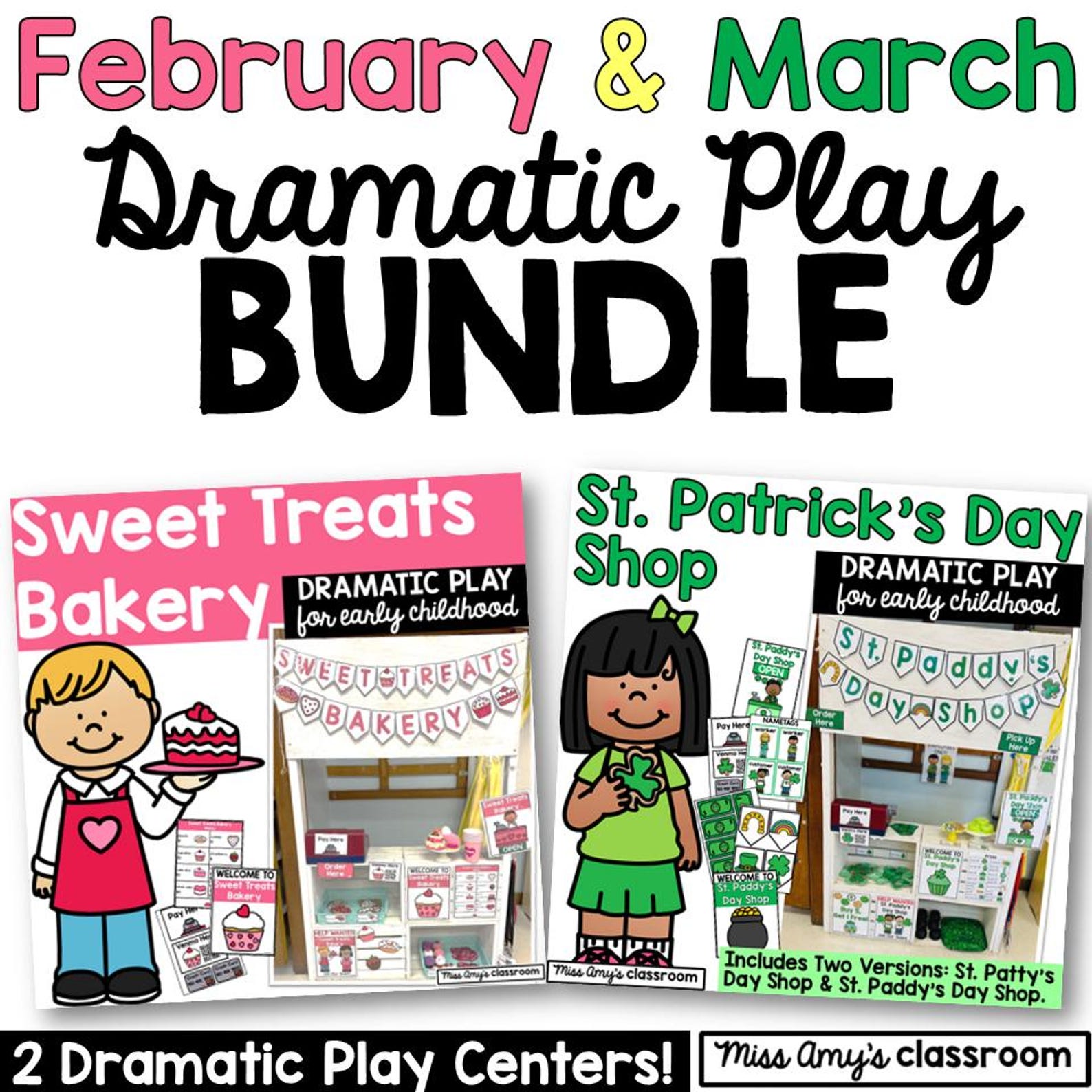 February & March Dramatic Play Printables: Sweet Treats Bakery + St ...