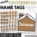 EDITABLE Gingerbread Name Tags for Christmas Tags & Holiday Bulletin ...